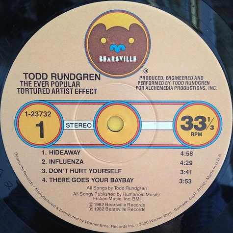 Todd Rundgren - The Ever Popular Tortured Artist Effect - Vinyl LP ...