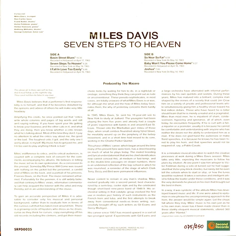 Miles Davis - Seven Steps To Heaven White/Red Splatter Vinyl Edition - Vinyl LP - EU - Reissue | HHV