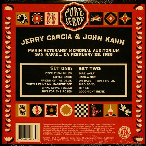 Jerry Garcia And John Kahn - Pure Jerry: Marin Veterans' Memorial ...