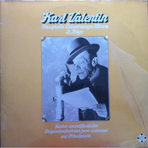 Karl Valentin - Das Große Erinnerungs-Album 2. Folge - Vinyl 2LP - DE ...