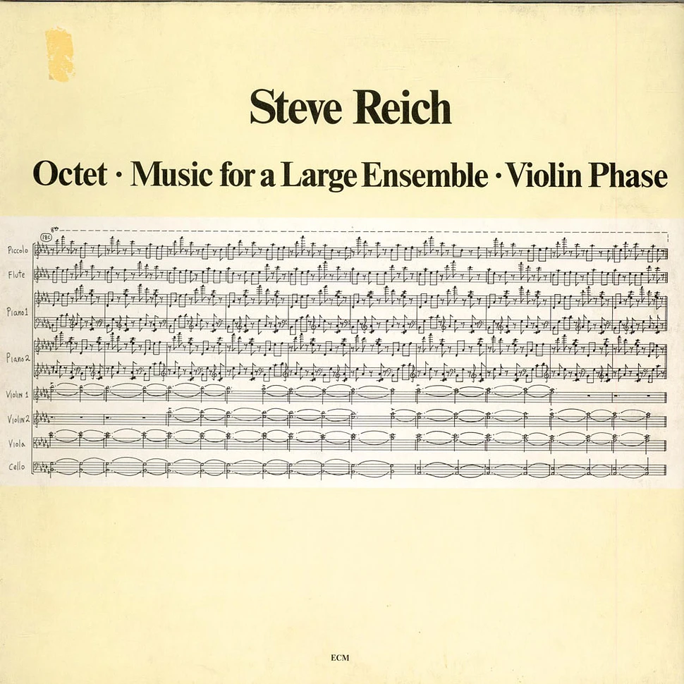 Steve Reich - Octet • Music For A Large Ensemble • Violin Phase - Vinyl ...