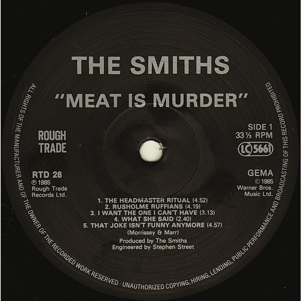 The Smiths - Meat Is Murder - Vinyl LP - 1985 - DE - Original | HHV