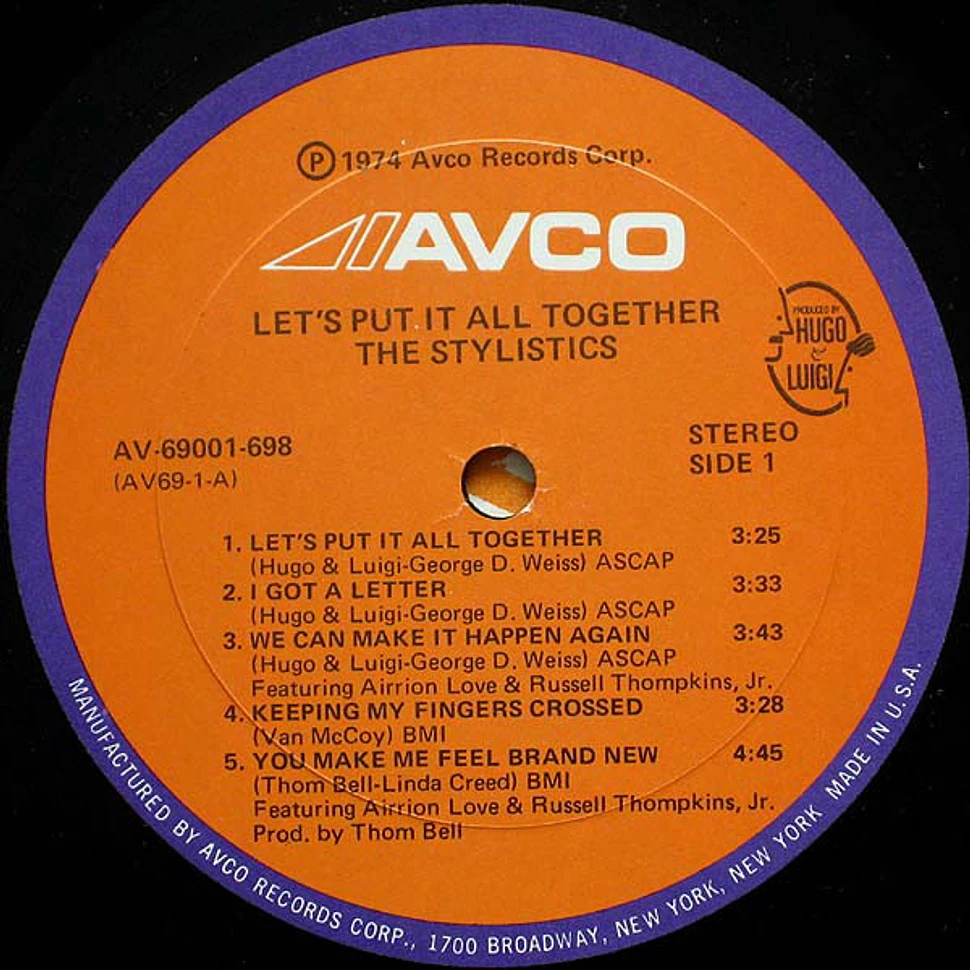 The Stylistics - Let's Put It All Together - Vinyl LP - 1974 - US ...