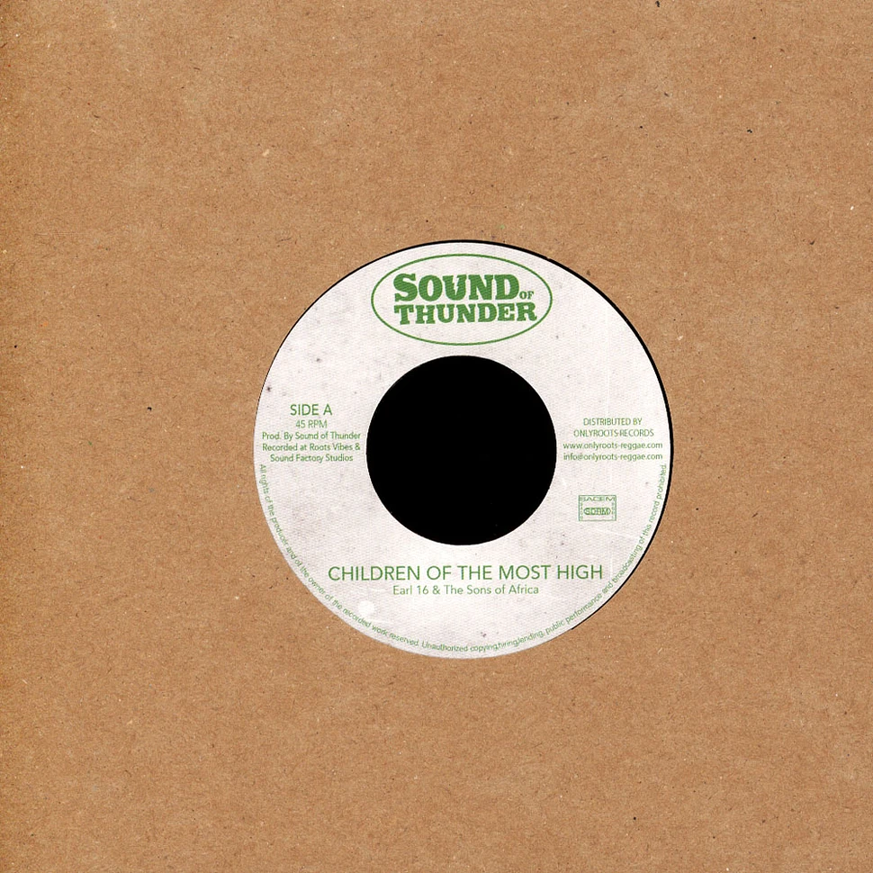 Earl 16 & The Sons Of Africa / Chaka - Children Of The Most High / Dub ...