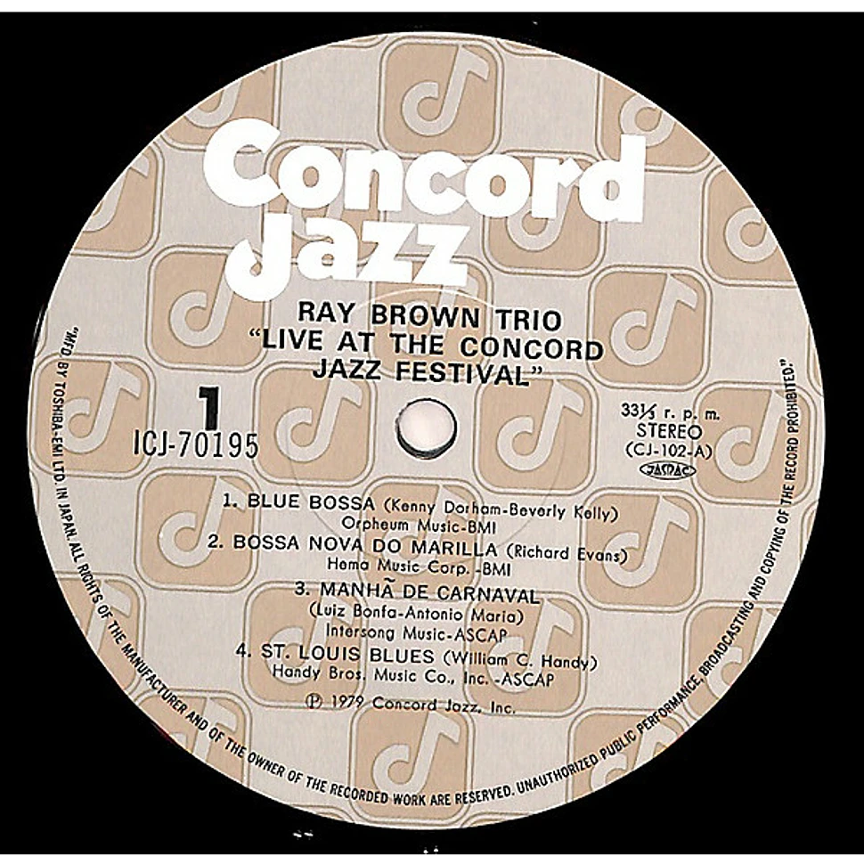 Ray Brown Trio With Special Guest Ernestine Anderson - Live At The ...
