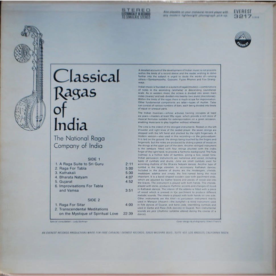 The National Raga Company Of India - Classical Ragas Of India - Vinyl ...