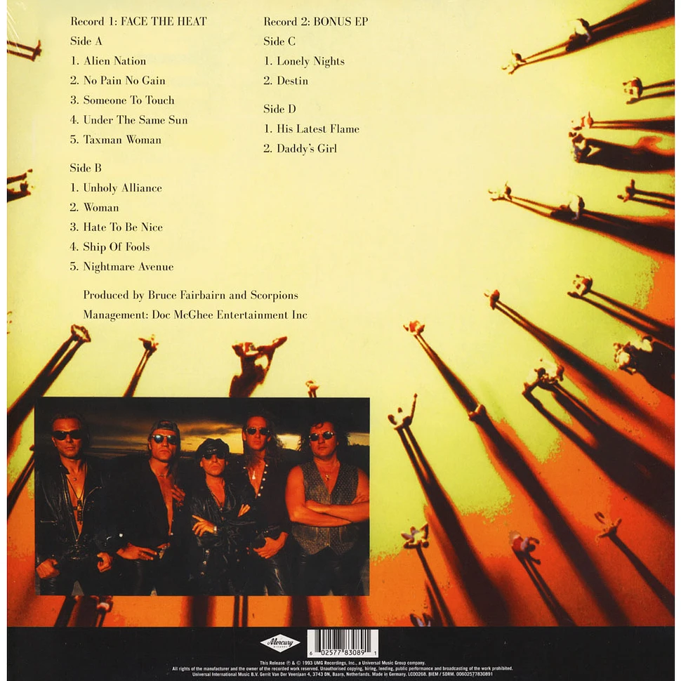 Scorpions - Face The Heat - Vinyl LP+12" - 2019 - DE - Reissue | HHV