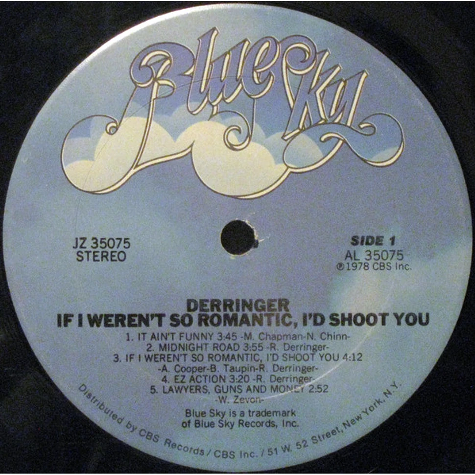 Derringer If I Werent So Romantic Id Shoot You Vinyl Lp 1978