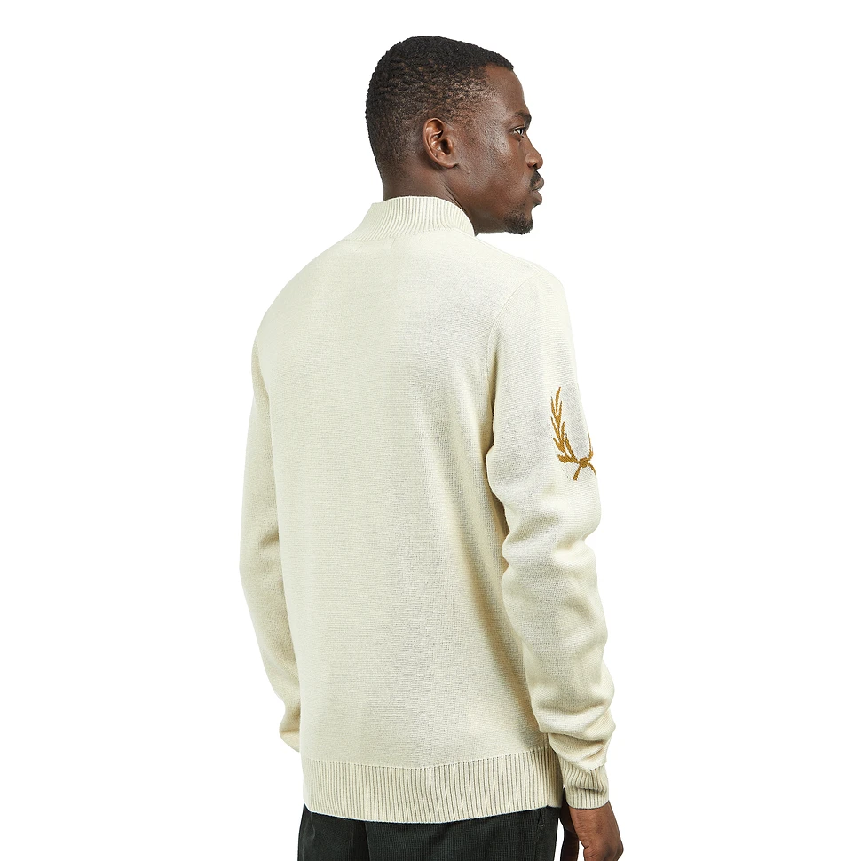 Fred Perry - Laurel Wreath Mock Neck Jumper (Oatmeal) | HHV