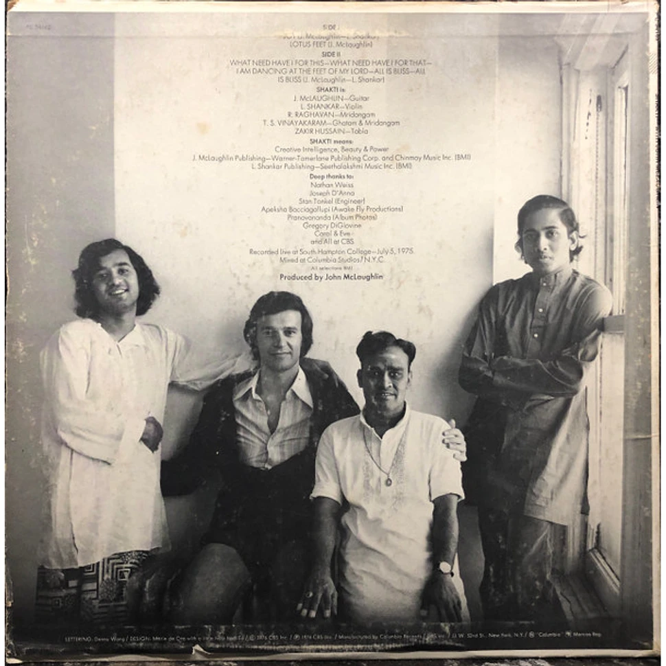 Shakti - Shakti With John McLaughlin - Vinyl LP - 1976 - US - Original ...