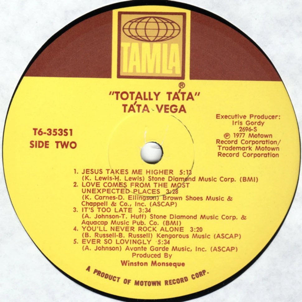 Tata Vega - Totally Tata - Vinyl LP - 1977 - US - Original | HHV