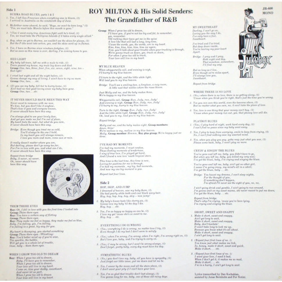 Roy Milton & His Solid Senders - The Grandfather Of R&B - Vinyl LP ...