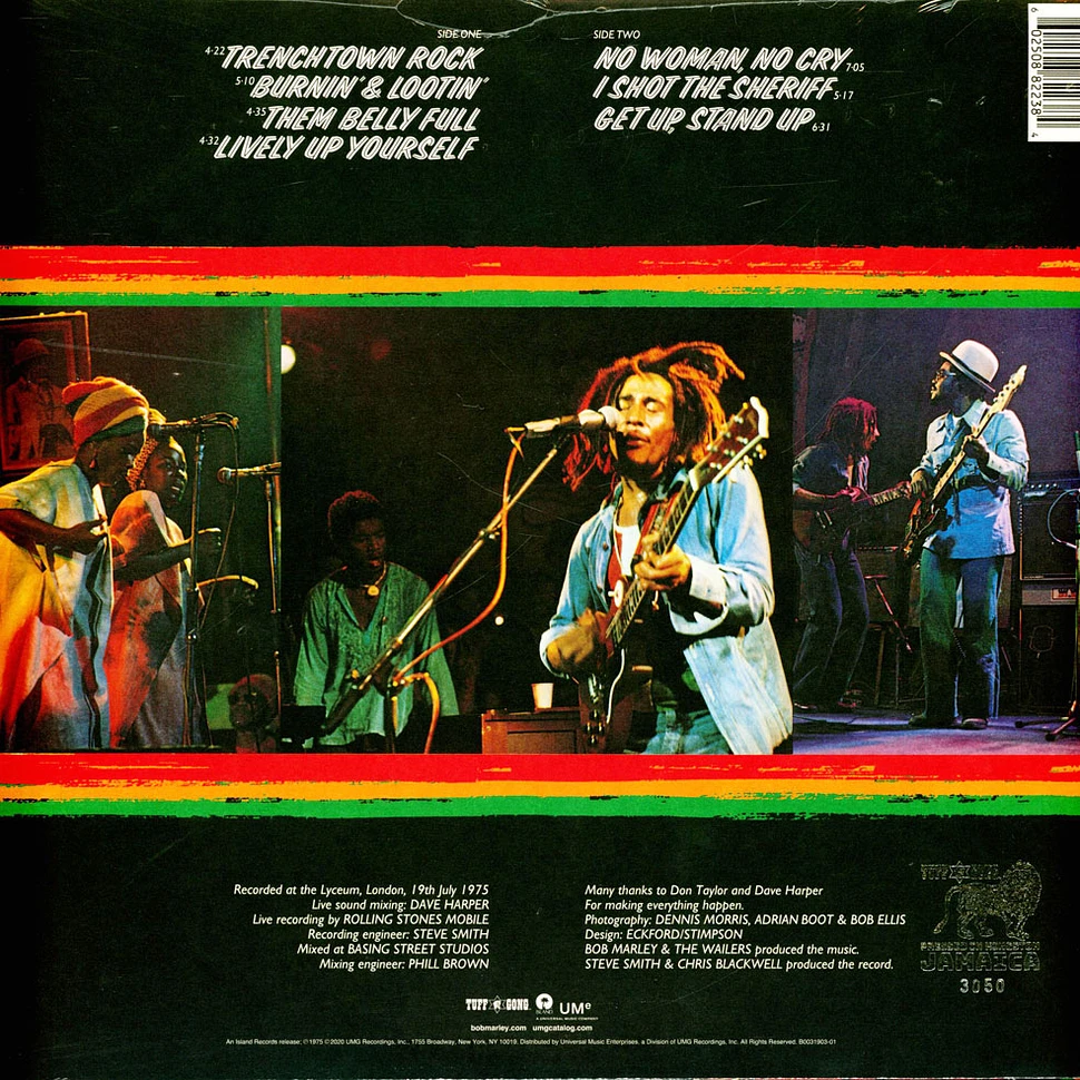Bob Marley & The Wailers - Live! Original Jamaican Version Limited Numbered Edition - Vinyl LP ...