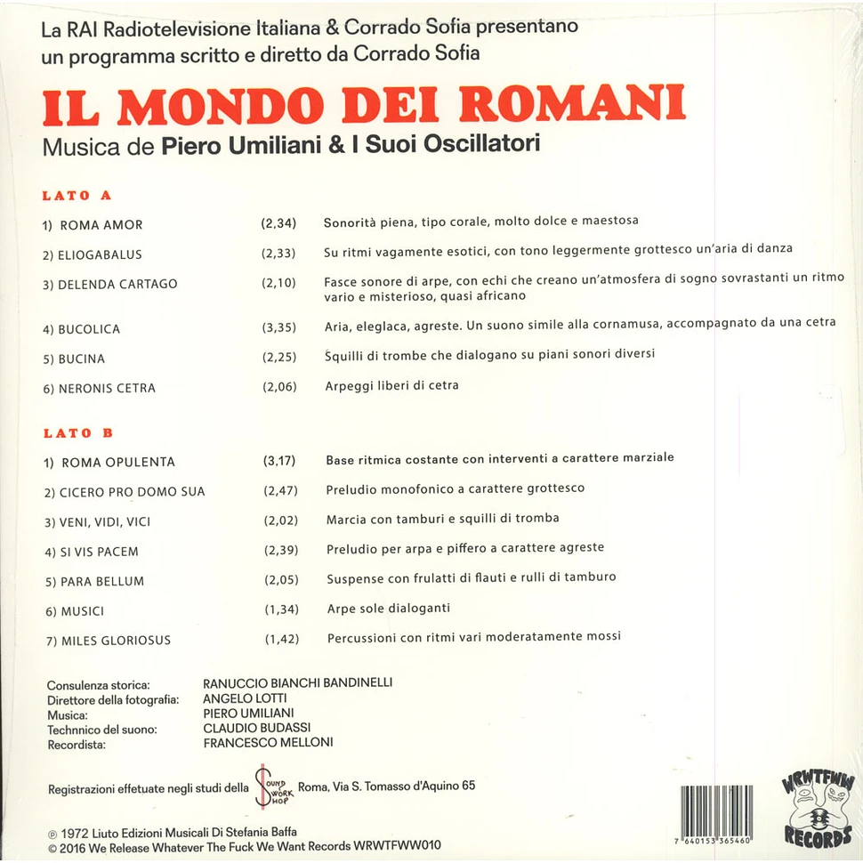 Piero Umiliani & I Suoi Oscillatori - Il Mondo Dei Romani - Vinyl LP ...