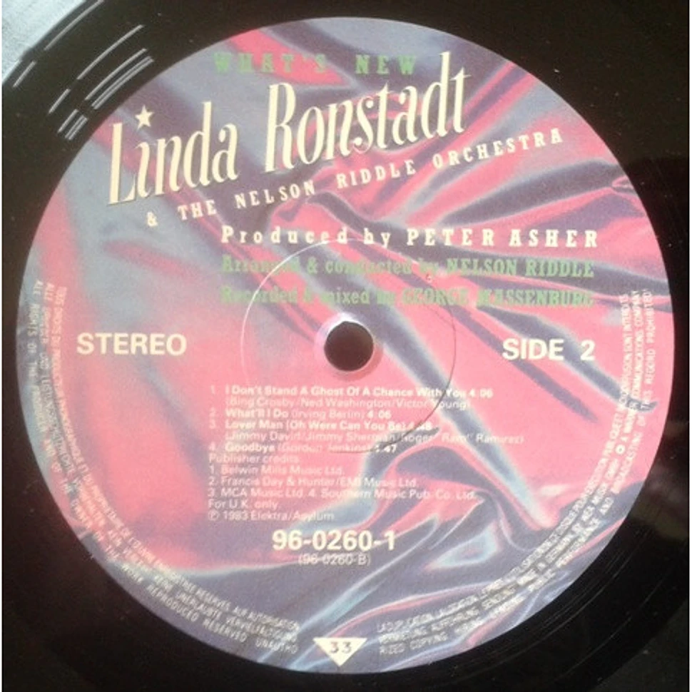Linda Ronstadt & Nelson Riddle And His Orchestra - What's New - Vinyl ...