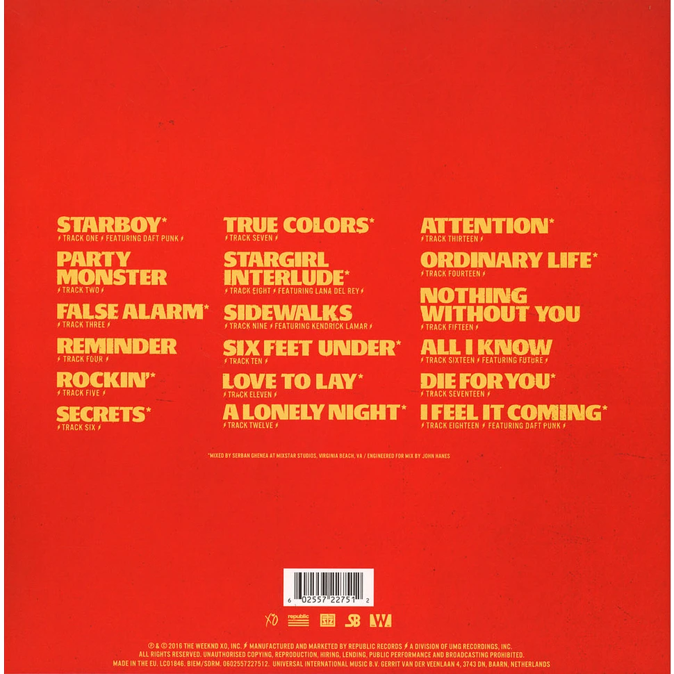 The Weeknd - Starboy - Vinyl 2LP - 2017 - EU - Original | HHV