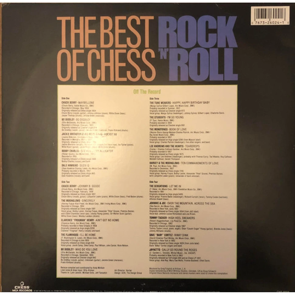 V.A. - The Best Of Chess Rock 'n' Roll - Vinyl 2LP - 1987 - US ...