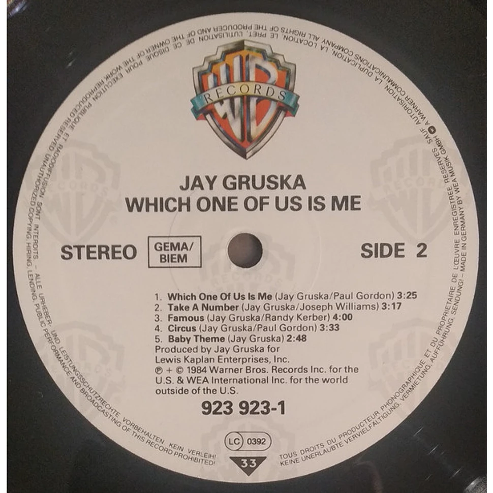 Jay Gruska - Which One Of Us Is Me - Vinyl LP - 1984 - EU - Original | HHV