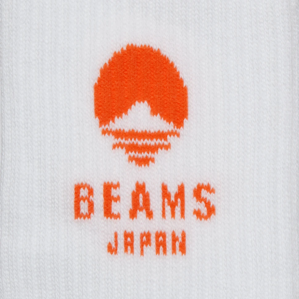 Beams Japan - Logo Socks (White / Orange) | HHV