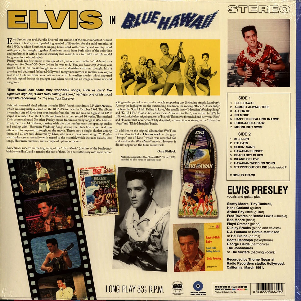 Elvis Presley - Blue Hawaii Blue Vinyl Edition - Vinyl LP - 2019 - EU ...