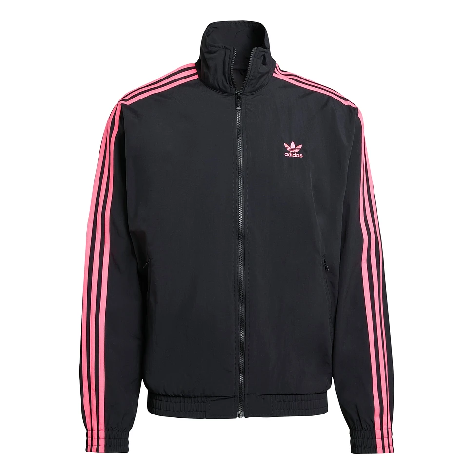 adidas - Adicolor Woven Firebird Track Top (Black / Lucid Pink) | HHV