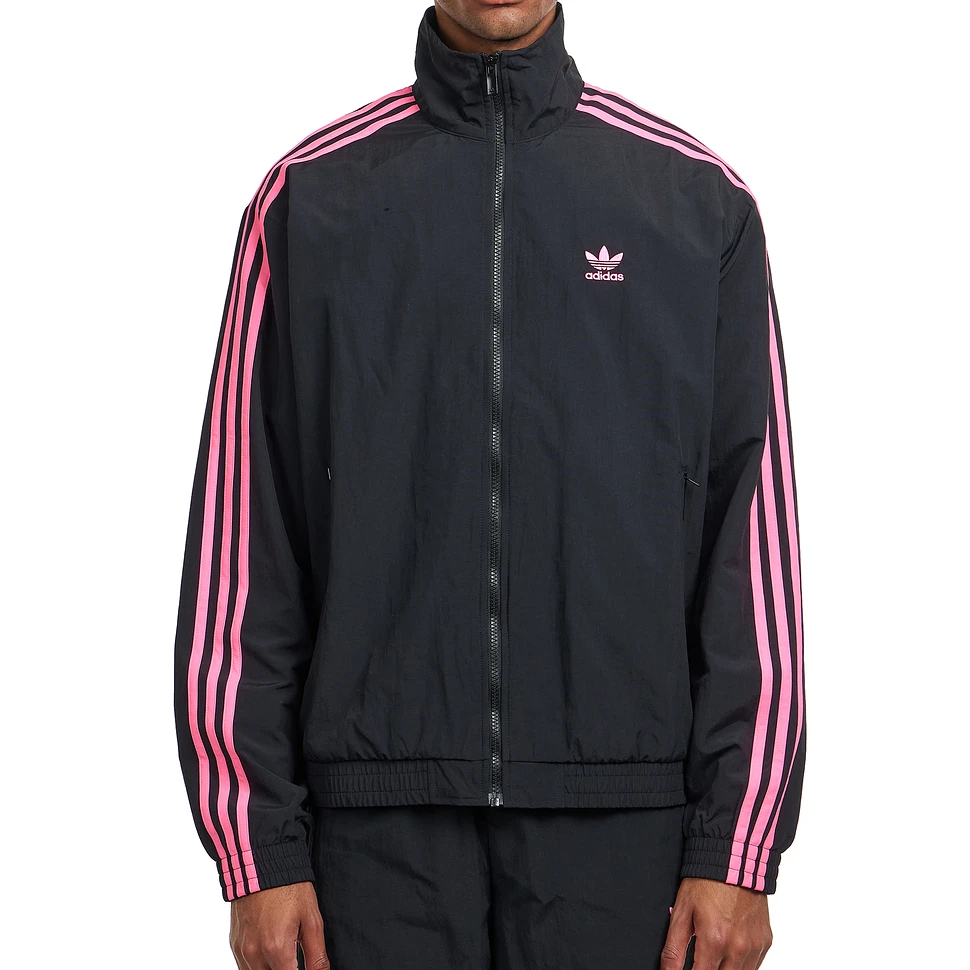 adidas - Adicolor Woven Firebird Track Top (Black / Lucid Pink) | HHV