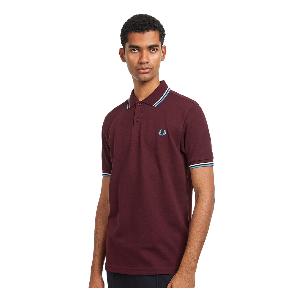 Fred Perry - Twin Tipped Fred Perry Polo Shirt (Oxblood / Ecru / Court ...