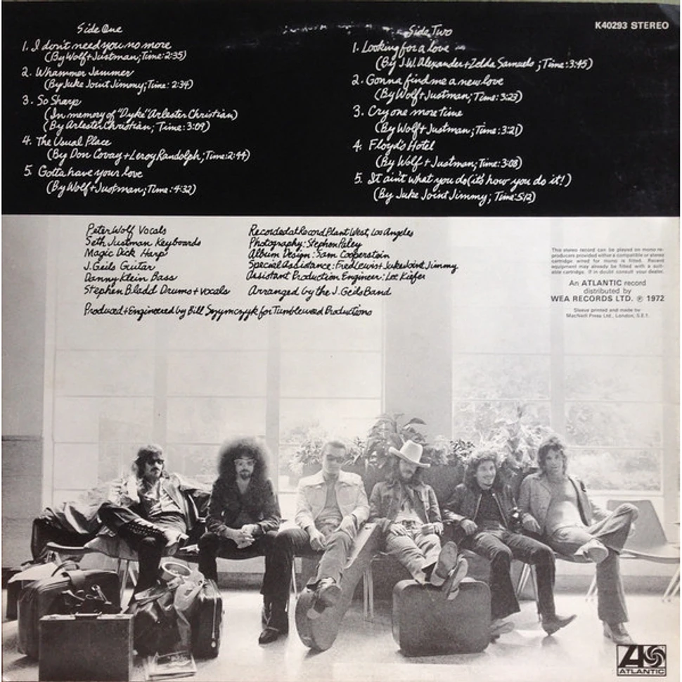 The J. Geils Band - The Morning After - Vinyl LP - 1972 - UK - Original ...