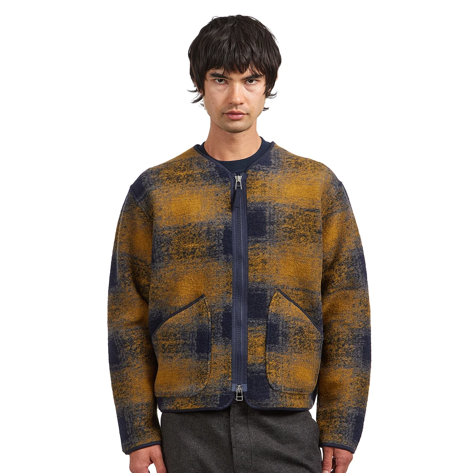 Universal Works - Zip Liner Jacket (Navy Check) | HHV