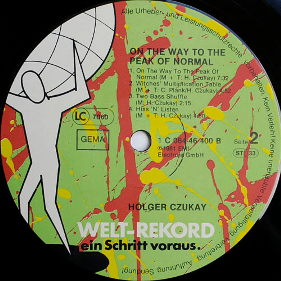 Holger Czukay - On The Way To The Peak Of Normal - Vinyl LP - 1981 - EU ...