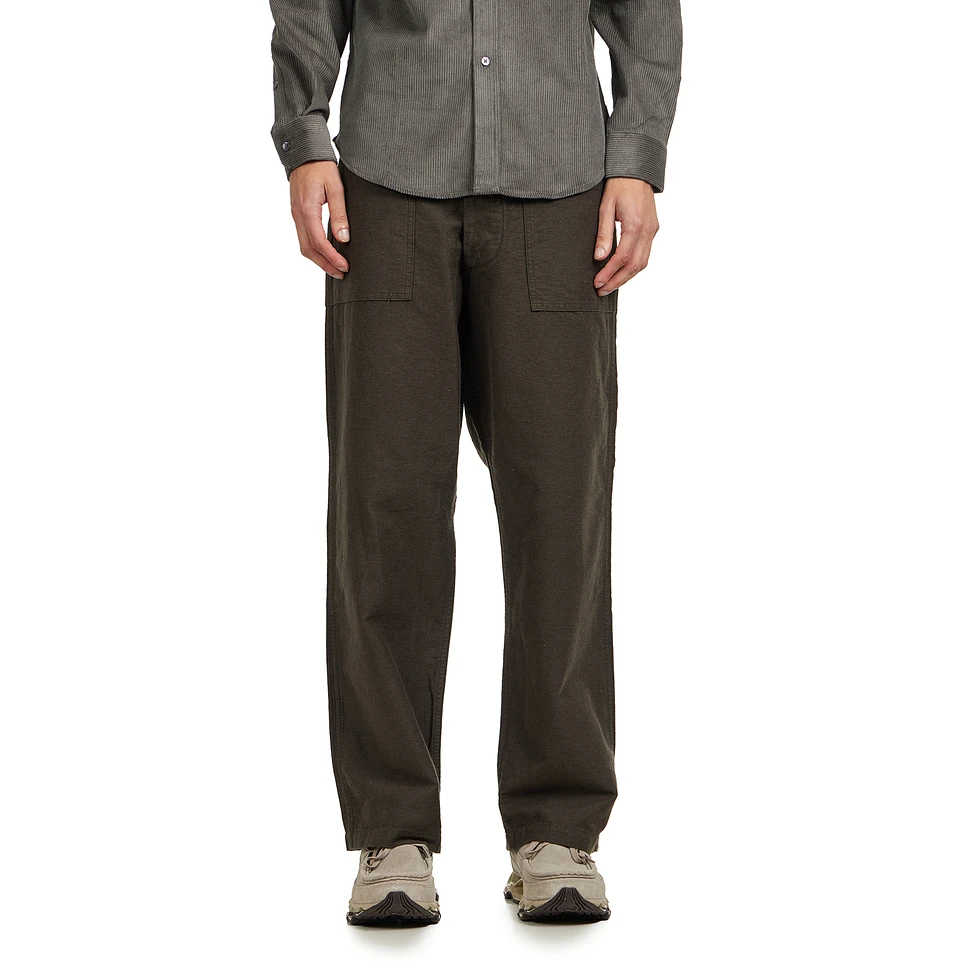 orSlow - Relax Fit Cotton Linen Moleskin Fatigue Pants (Charcoal Gray ...