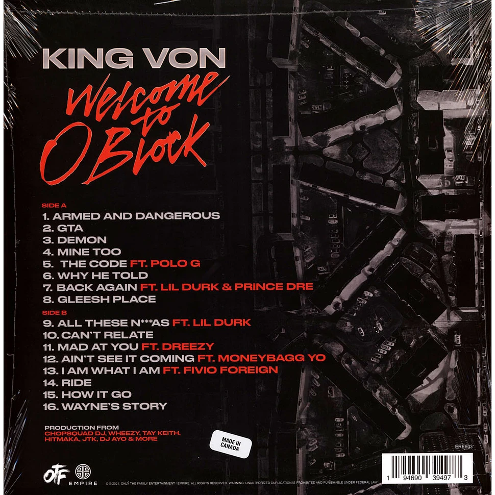 King Von - Welcome To O'Block - Vinyl LP - 2021 - US - Original | HHV