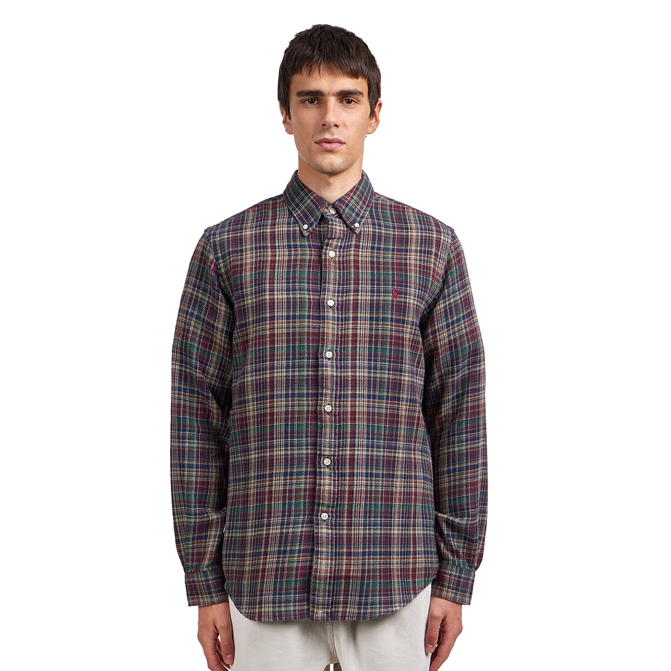 Polo Ralph Lauren - Plaid Brushed Flannel Shirt (Wine Khaki Multi) | HHV