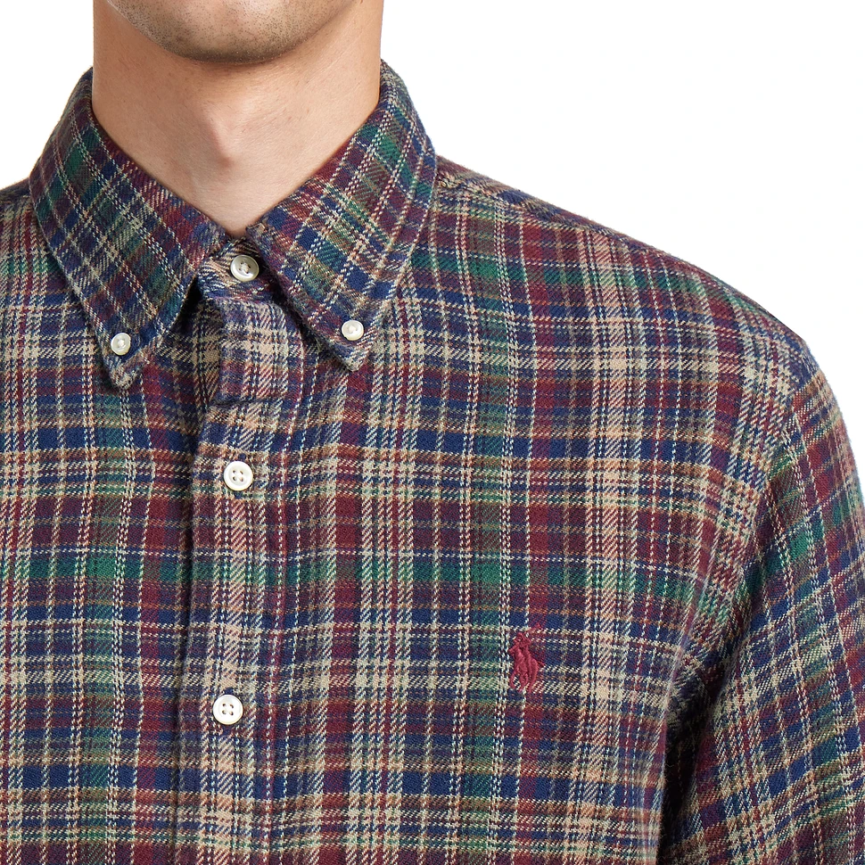 Polo Ralph Lauren - Plaid Brushed Flannel Shirt (Wine Khaki Multi) | HHV
