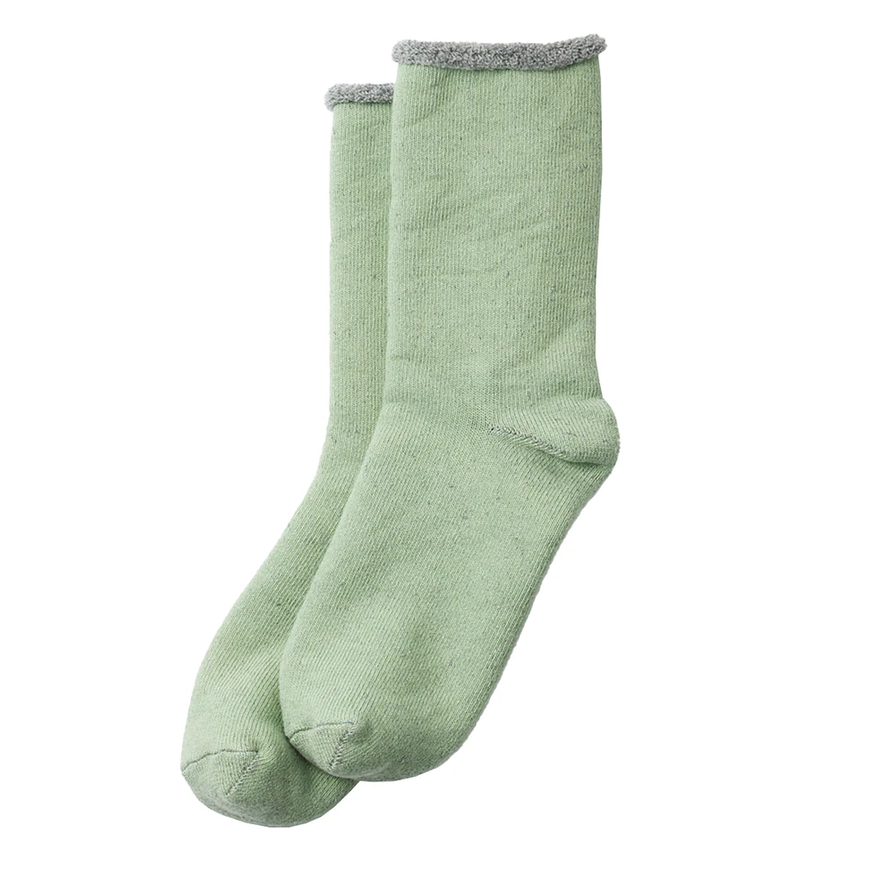 ROTOTO - Double Face Cozy Sleeping Socks (Light Green / Gray) | HHV