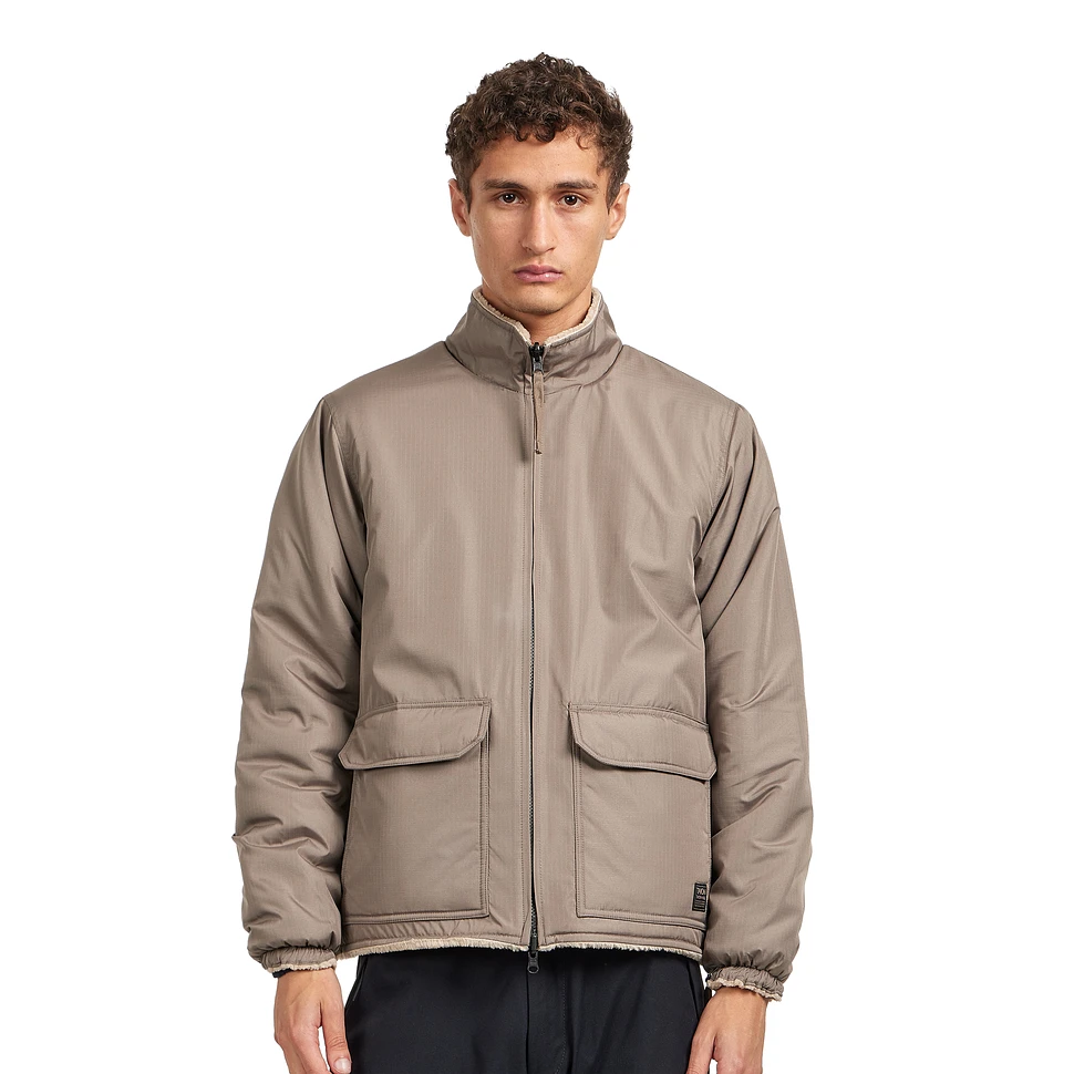 TAION - Non Down Military Reversible Boa Hi Neck Jacket (Light Mocha ...