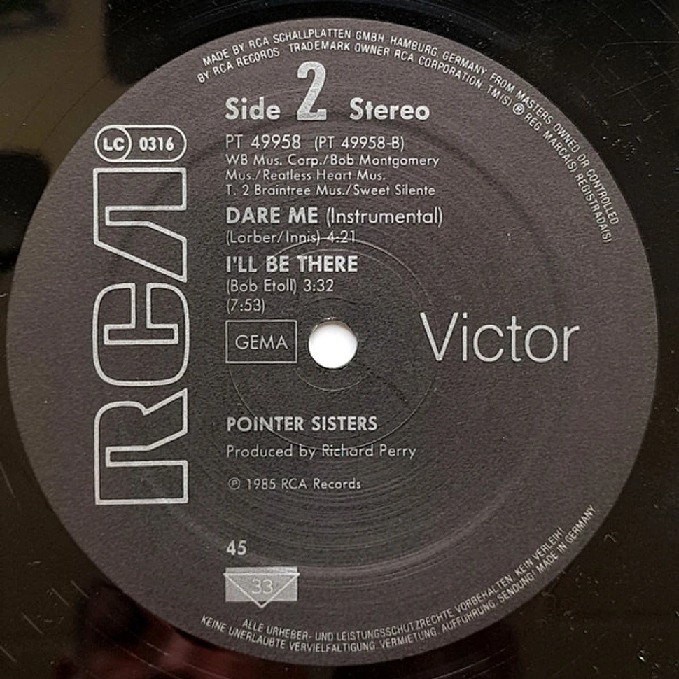 Pointer Sisters - Dare Me - Vinyl 12" - 1985 - DE - Original | HHV