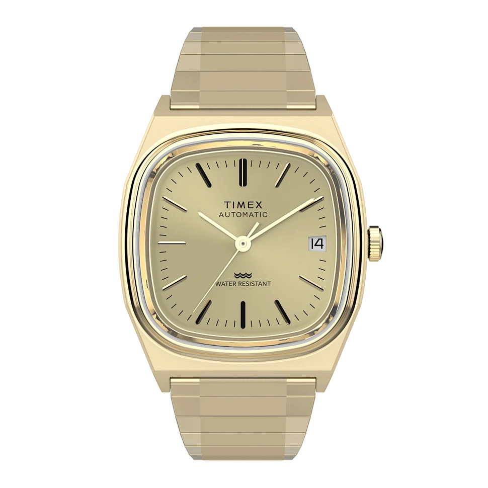 Timex Archive - Automatic 1983 E-Line Reissue Watch (Gold / Tone Case ...