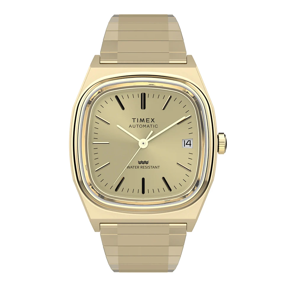 Timex Archive - Automatic 1983 E-Line Reissue Watch (Gold / Tone Case ...