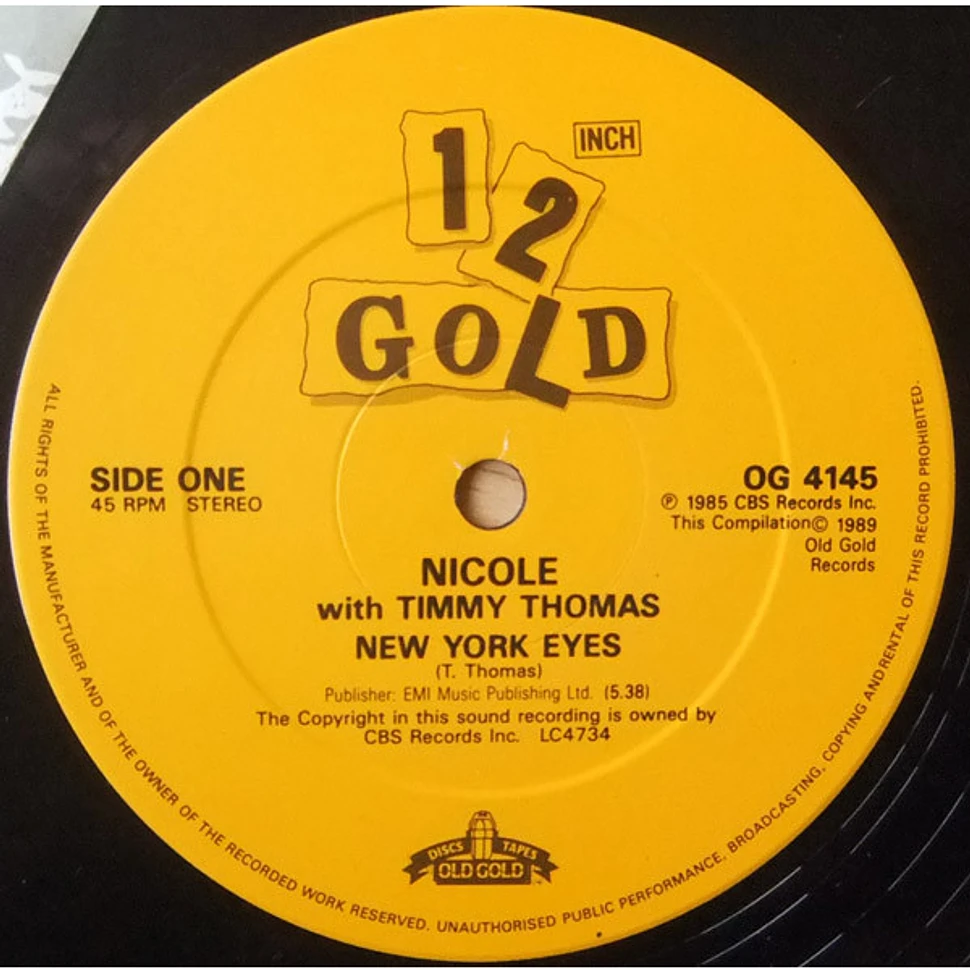 Nicole J McCloud With Timmy Thomas / Cheryl Lynn - New York Eyes / Encore - Vinyl 12" - 1989 ...