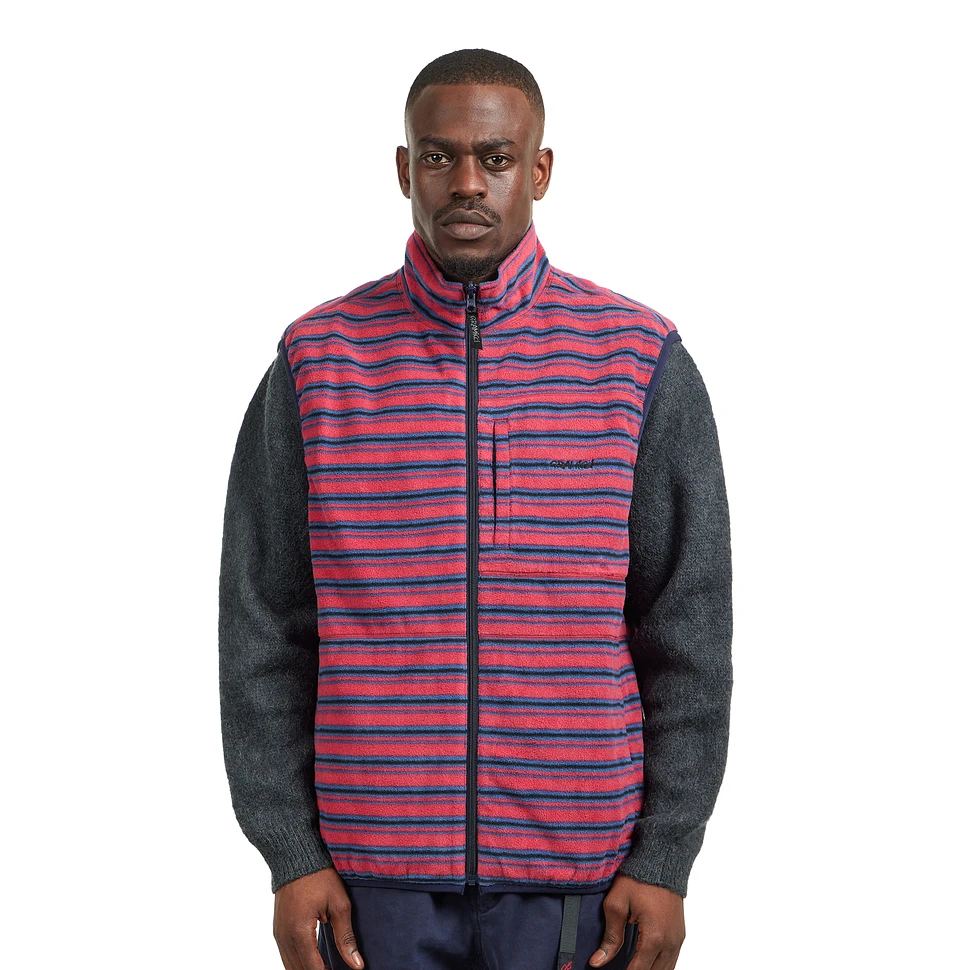 Gramicci - Thermal Fleece Reversible Vest (Berry Stripe) | HHV