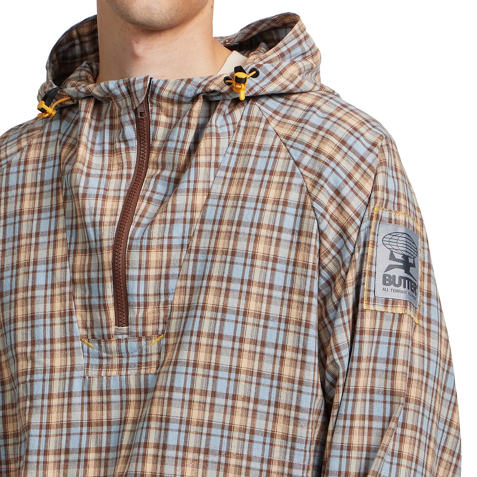 Butter Goods Plaid Equipment Anorak Sky Tan Hhv