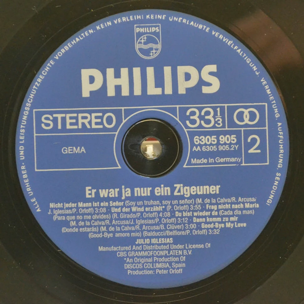 Julio Iglesias - Er War Ja Nur Ein Zigeuner - Vinyl LP - 1978 - DE - Original | HHV