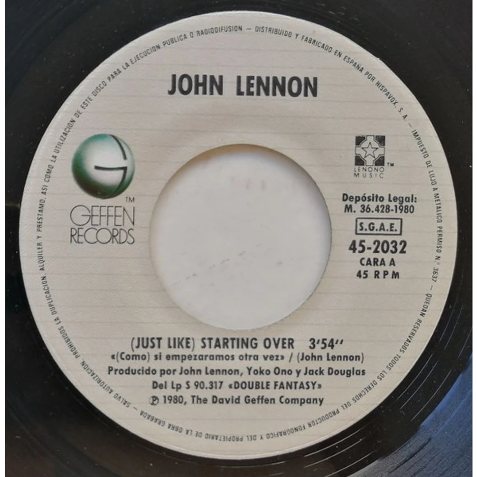 John Lennon / Yoko Ono - (Just Like) Starting Over - Vinyl 7" - 1980 ...