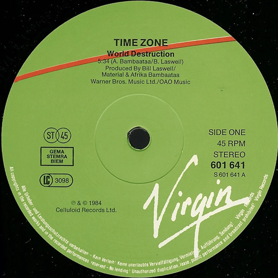 Time Zone Featuring John Lydon & Afrika Bambaataa - World Destruction ...