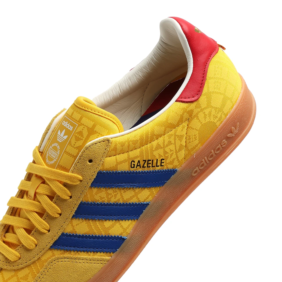 adidas - Gazelle Indoor (Bold Gold / Power Blue / Team Colleg Red) | HHV