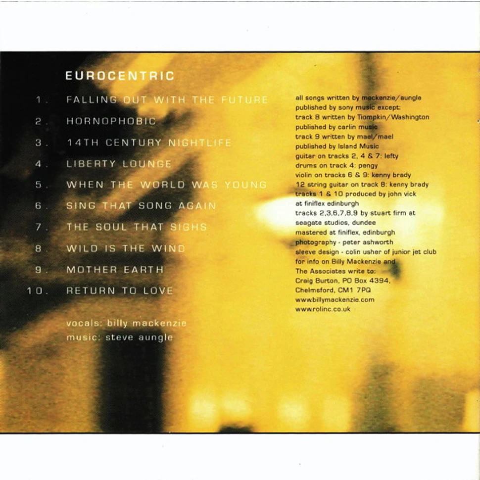Billy MacKenzie / Steve Aungle - Eurocentric - CD - 2001 - UK ...