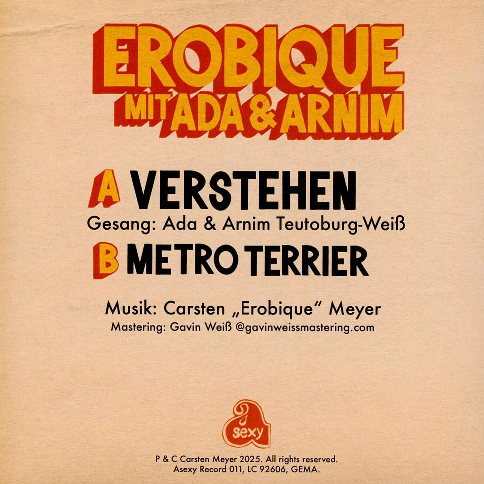 Erobique / Ada & Arnim Teutoburg-Weiss - Verstehen - Vinyl 7" - 2025 ...