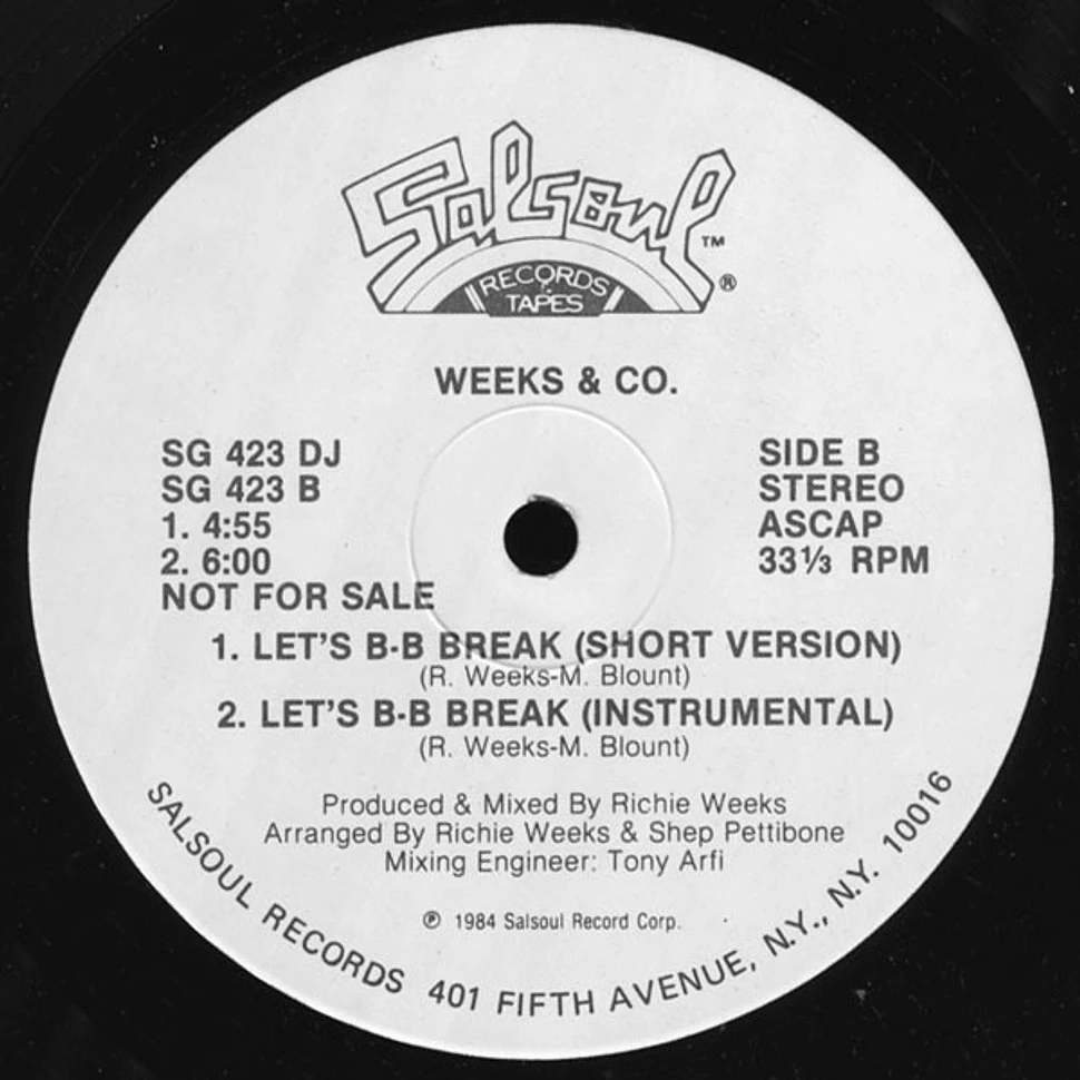 Weeks & Co. - Let's B-B Break - Vinyl 12" - 1984 - US - Original | HHV