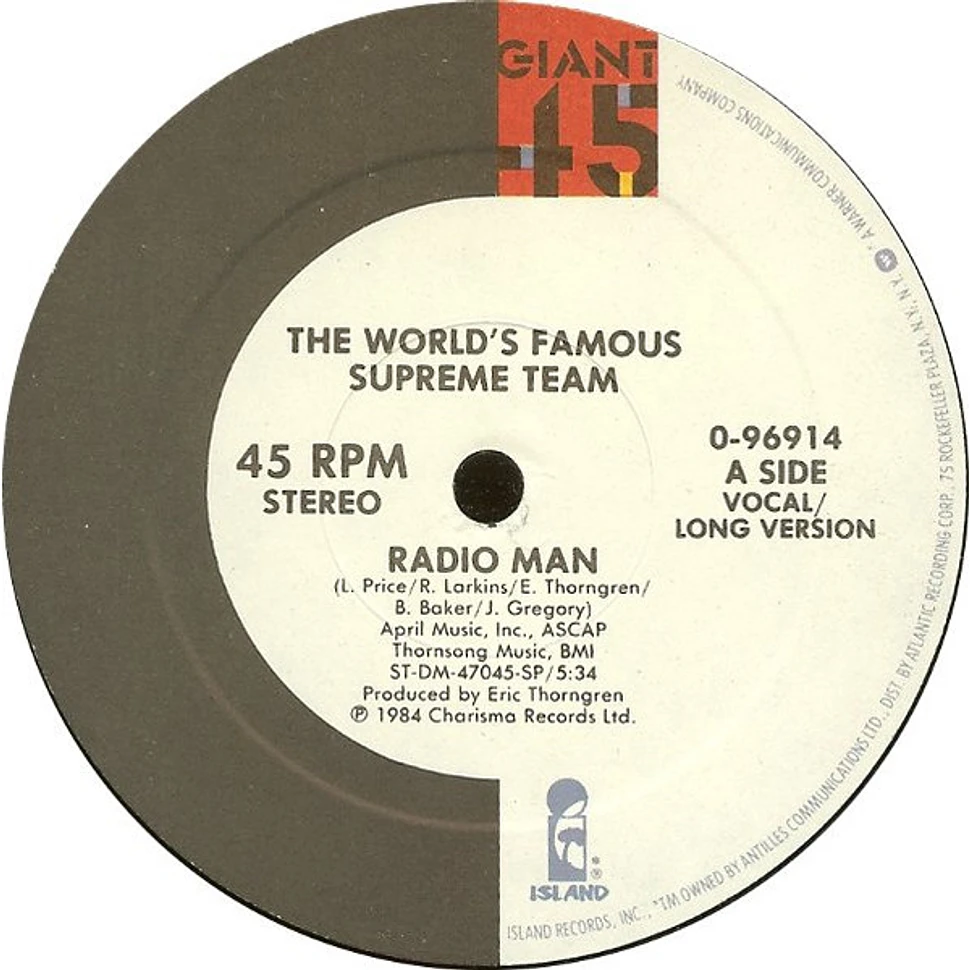 World's Famous Supreme Team - Radio Man - Vinyl 12" - 1984 - US ...